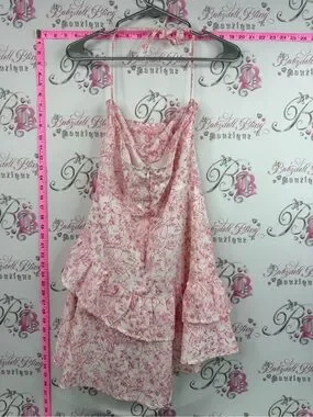 SHEIN | Dresses | Shein Dress Ruffles Frills Flowers Two Tone Pink ...